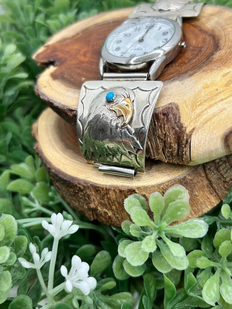 Vintage 1980's Navajo Handmade Sterling Silver Eagle Head + Turquoise ...