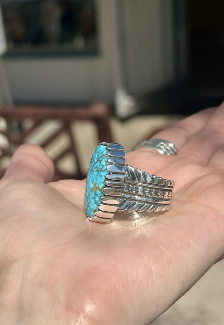 Birdseye Spiderweb Kingman Turquoise Sterling Silver Navajo Handmade ...